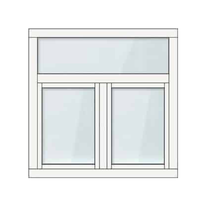 Kunststof kozijn met stolpraam en bovenlicht